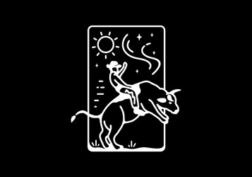 Wild rodeo line art Royalty Free Vector Image - VectorStock