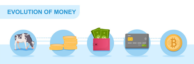 Evolution of money flat style design Royalty Free Vector