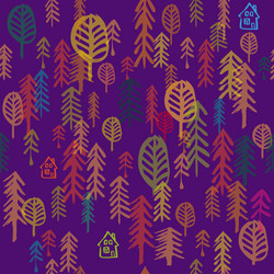 Seamless hand drawn forest pattern Royalty Free Vector Image