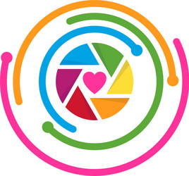 Tech camera logo design template Royalty Free Vector Image