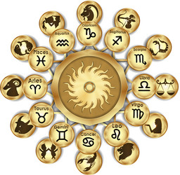 Gold Wheel Zodiac Vector Images (70)