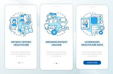 Challenges facing healthcare blue gradient Vector Image