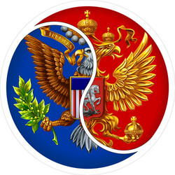 Ukrainian and russian national emblem trident Vector Image