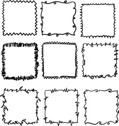 Set hand-drawn doodle frames Royalty Free Vector Image