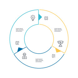 Diagram infographic for 3 steps circle puzzle Vector Image