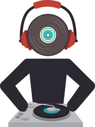 Dj avatar playing music graphic Royalty Free Vector Image
