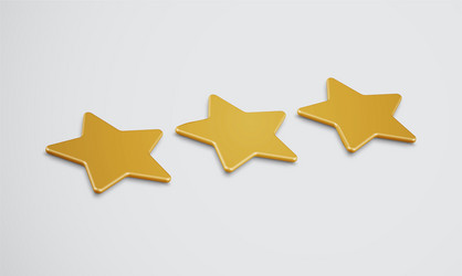 3d yellow stars with shadow Royalty Free Vector Image