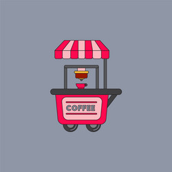 Coffee shop cart Royalty Free Vector Image - VectorStock