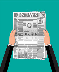 Daily newspaper in color and black white Vector Image