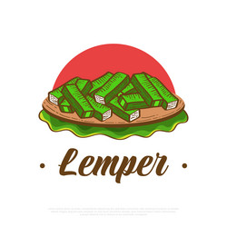 Lemper indonesian traditional food Royalty Free Vector Image