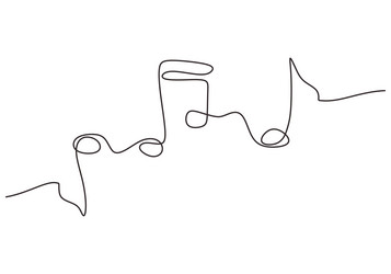 Music line art drawing continuous one hand Vector Image