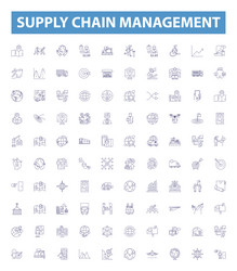 Lean management line icons signs set Royalty Free Vector