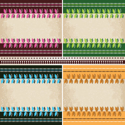 4 geometric patterns set Royalty Free Vector Image