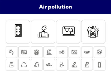 Air pollution icons Royalty Free Vector Image - VectorStock