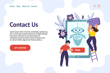 Contact us banner design Royalty Free Vector Image