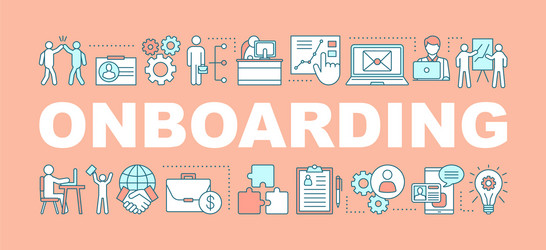 Employee onboarding word concepts blue banner Vector Image