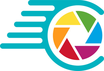 Fast camera logo design template Royalty Free Vector Image