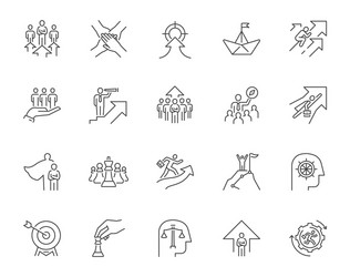 Help and care thin line icons set Royalty Free Vector Image