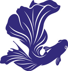 Betta fish fighting fish logo design template Vector Image