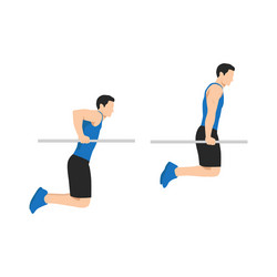 Man doing parallel dip bar exercise flat Vector Image