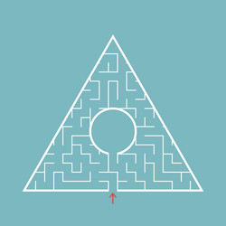 Triangular labyrinth with an input and exit Vector Image