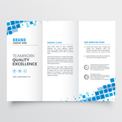 Abstract blue business trifold brochure design Vector Image
