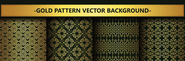 Collection gold and black seamless pattern Vector Image