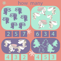 Count how many rabbits are in the picture Vector Image