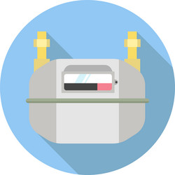 Gas meter metering device yellow pipe Royalty Free Vector