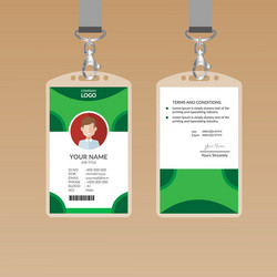Green graphic id card design template Royalty Free Vector