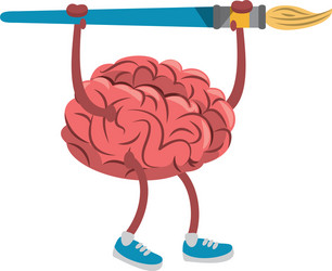 Human brain intelligence and creativity cartoons Vector Image
