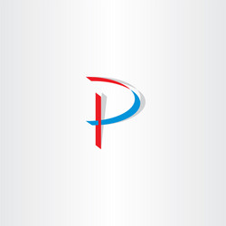 Blue p letter icon sign element logo Royalty Free Vector
