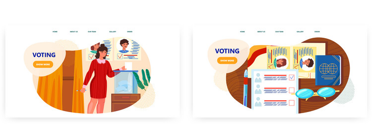 Ballot box landing page design website banner Vector Image