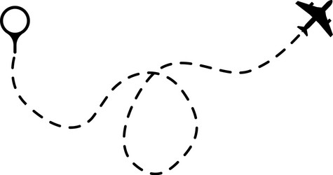 Air path set aeroplane line traces with fly Vector Image