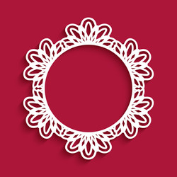 Circle frame with cutout lace border pattern Vector Image