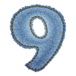 Jeans alphabet denim number 2 Royalty Free Vector Image