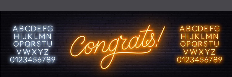 Happy birthday neon sign greeting card on dark Vector Image