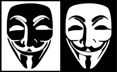 Smiling anonymous hacker mask template Royalty Free Vector
