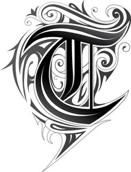 Capital letter t Royalty Free Vector Image - VectorStock