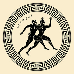 Ancient greece design flying crow Royalty Free Vector Image