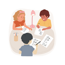 Handwriting practice isolated cartoon Royalty Free Vector