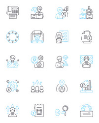 Risk assessment linear icons set probability Vector Image