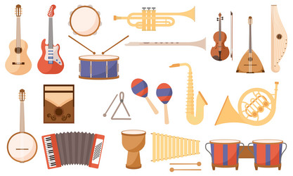 African traditional musical instruments Royalty Free Vector