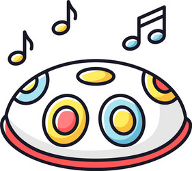 Ornamental handpan rgb color icons set Royalty Free Vector