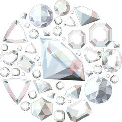 Round template with different jewels circle Vector Image