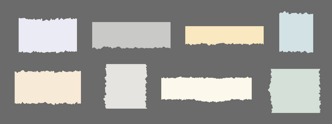 Torn paper scrap with ragged edges set ripped Vector Image
