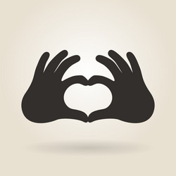 Heart shape hand gesture Royalty Free Vector Image