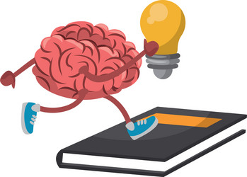 Human brain intelligence and creativity cartoons Vector Image