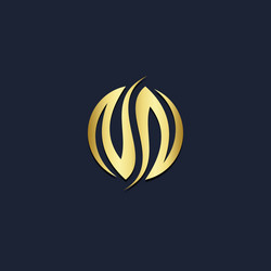 Round circle leaf gold logo Royalty Free Vector Image