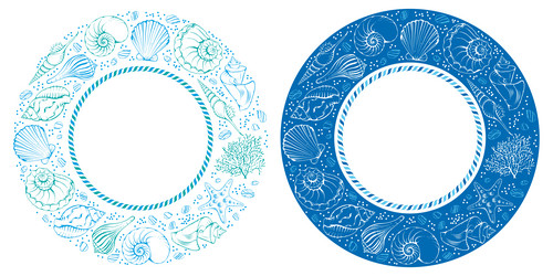 Seashells border divider sea and ocean design Vector Image